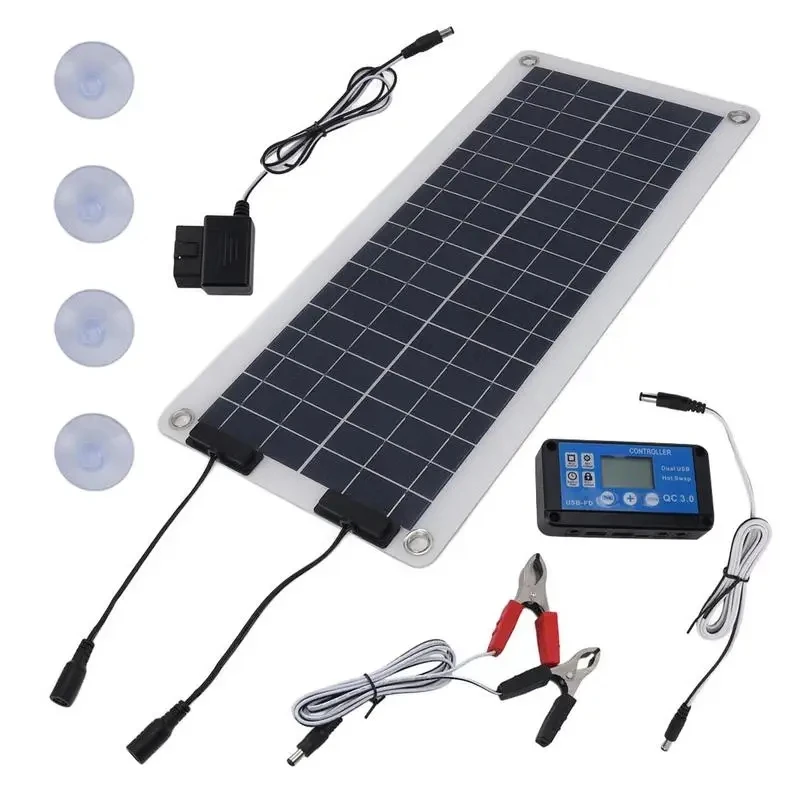 Solar-Panel-Charger-100W-Waterproof-Trickle-Charger-Solar-Battery ...