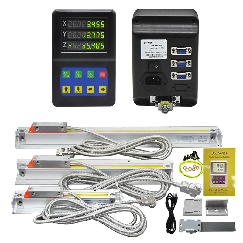 3 Axis Dro Digital Readout with 3PCS 0 1000mm Linear Scale Optical ...