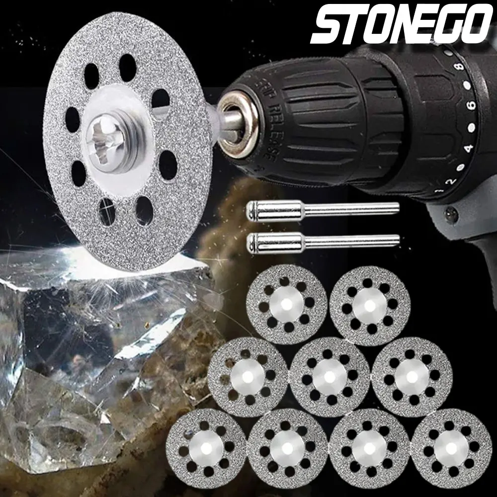 12Pcs Diamond Cutting Disc Wheels Circular Saw Blade Cut Off Rotary ...