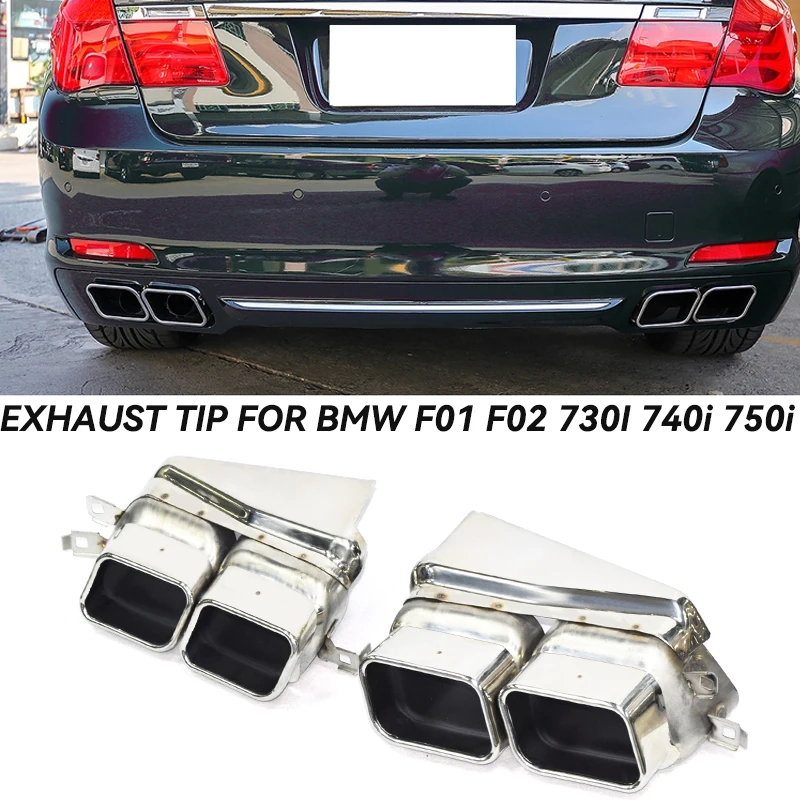 1 Pair Stainless Steel Muffler Exhaust For BMW 7 Series F01 F02 730i ...