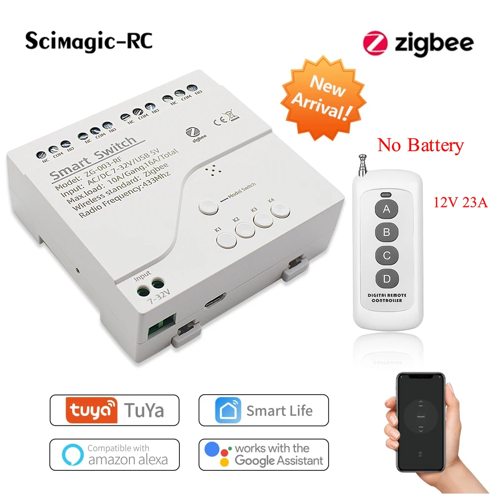 Zigbee-Smart-Remote-Control-Wifi-wireless-Switch-Tuya-Module-4CH-DC-AC ...