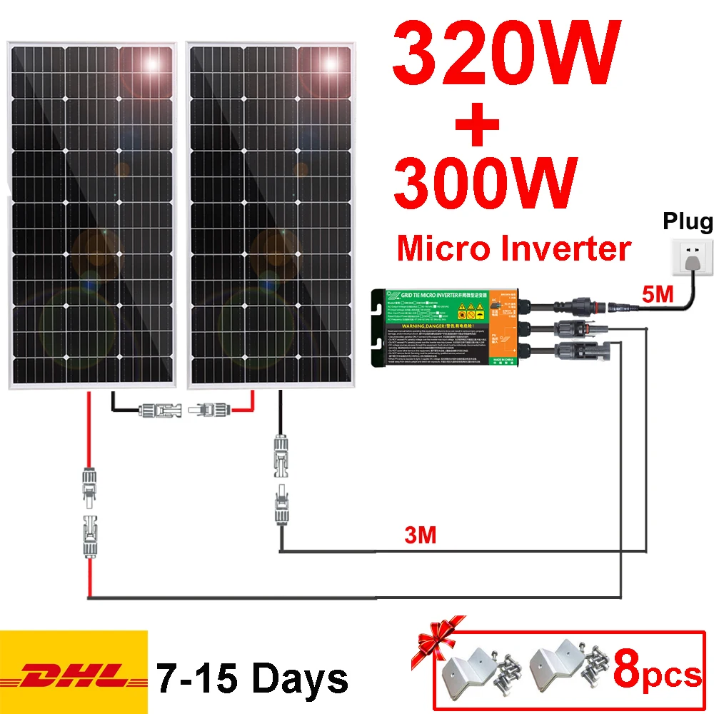 placa solar 320w Painel Solar Rígido Quadro De Alumínio 300w MPPT Solar ...