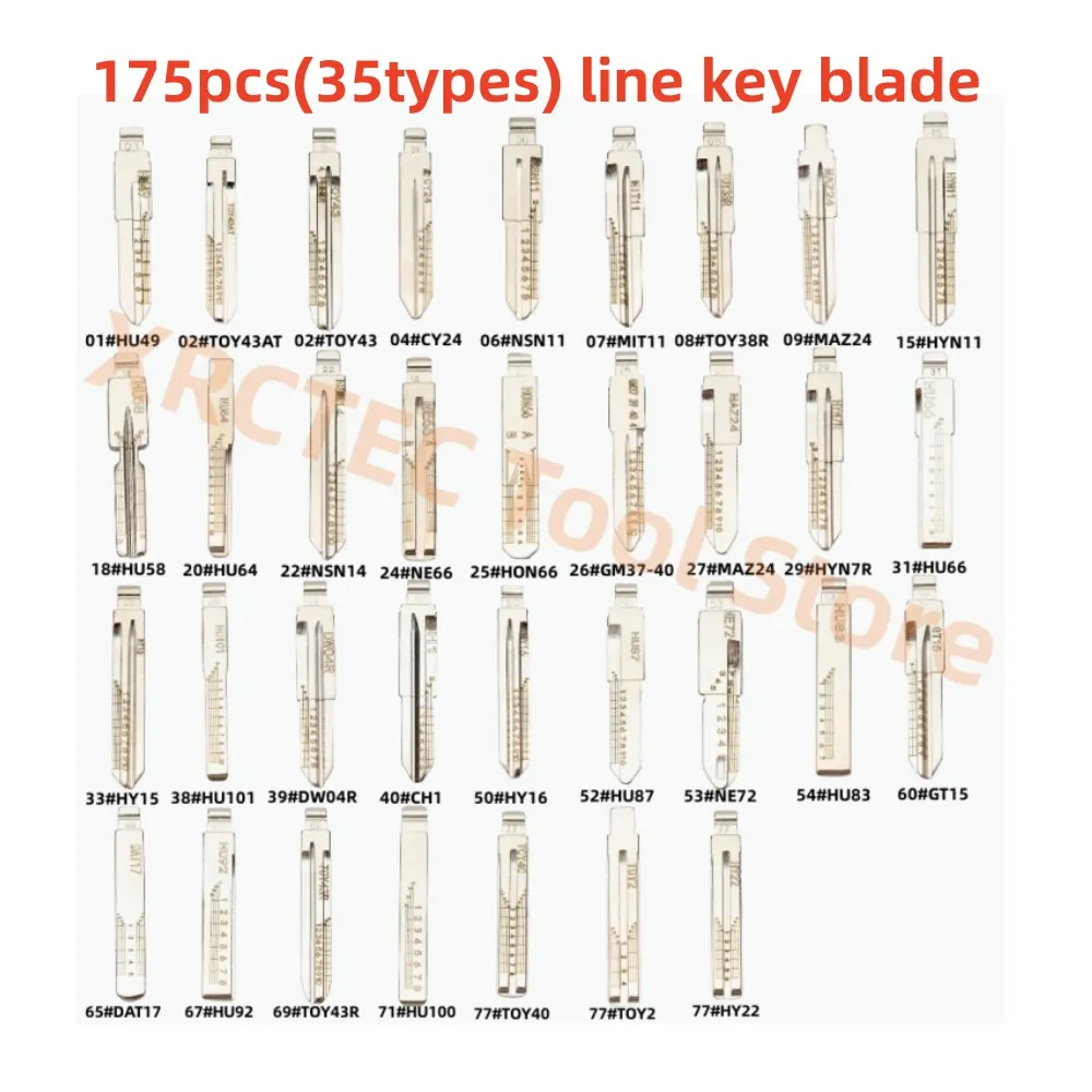 175PCS-no-box-Lishi-Engraved-Line-Key-blade-Scale-Shearing-Teeth-Blank ...