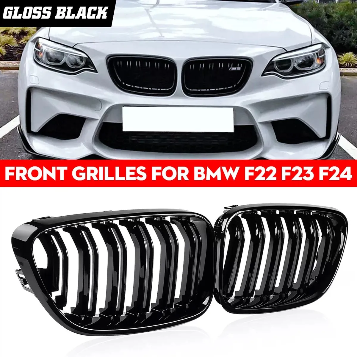 For BMW 2 Series F22 F23 F87 M2 Car Front Bumper Grilles Kidney Racing ...