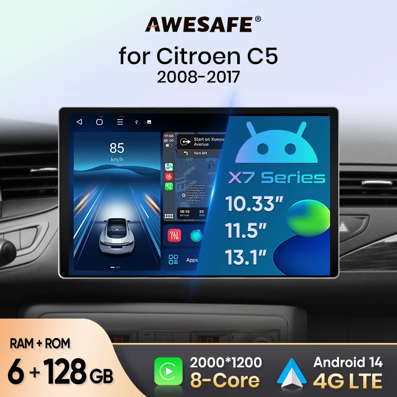 AWESAFE X7 13.1 "2K sans fil CarPlay Android Auto autoradio pour ...