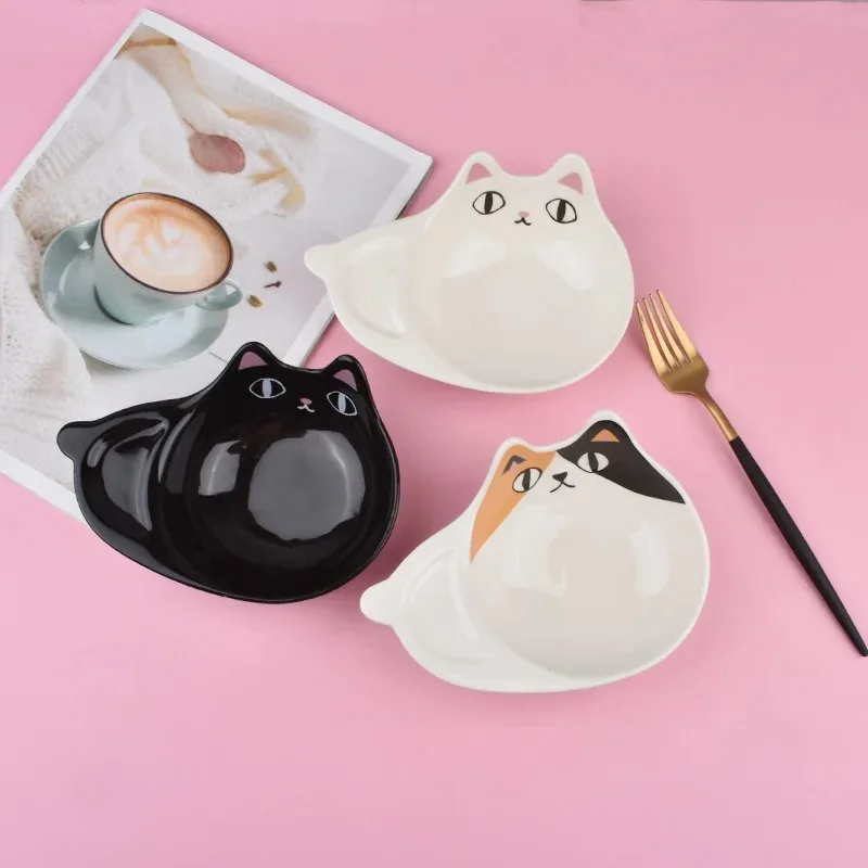 Ceramics-Cute-Cat-Salad-Bowl-One-Ear-Dessert-Bowl-Japanese-Three ...