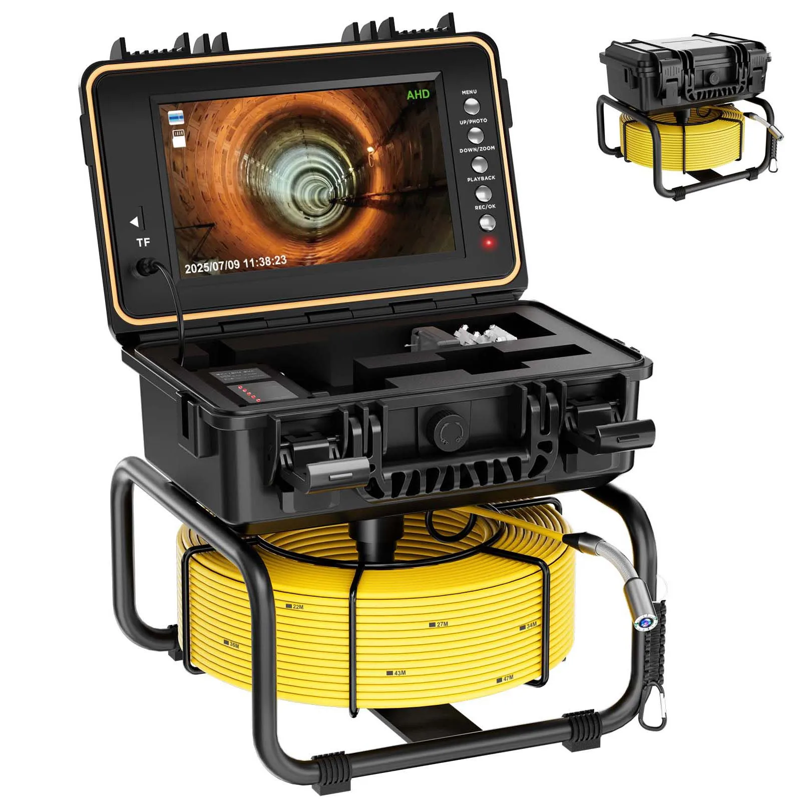 32GB DVR Self Leveling 1080P Industrial Endos-cope Video Drain Pipe ...