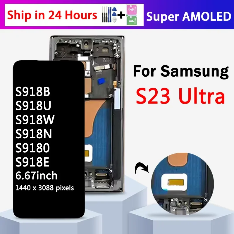 Super AMOLED For Samsung S23 Ultra S918E S918B S918U S918N LCD S23Ultra ...