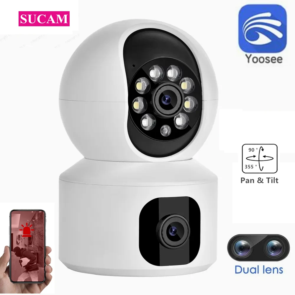 4MP-YOOSEE-IP-Camera-Dual-Lens-PTZ-Wifi-Camera-Dual-Screen-Auto ...