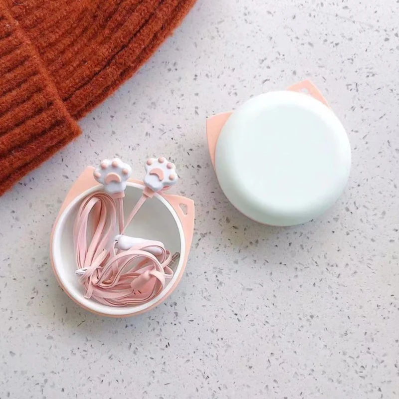 3.5mm Wired Earphones For Girls Cute Cat Paw In ear Headphone With Mic ...