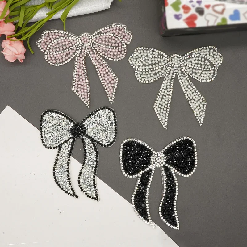 1pcs-Beauty-Bows-Patch-Hot-Fix-Rhinestone-Silver-Gold-Crystal-Iron-On ...