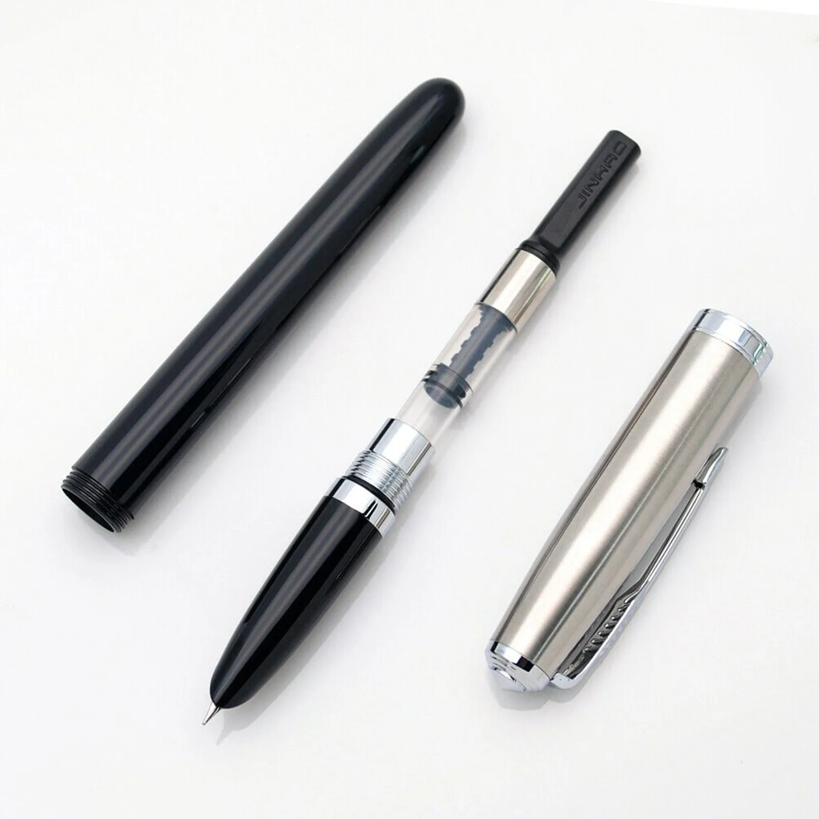 Jinhao 86 Resin Classic Fountain Pen Silver Cap EF Nib 0.38mm Ink Pen ...