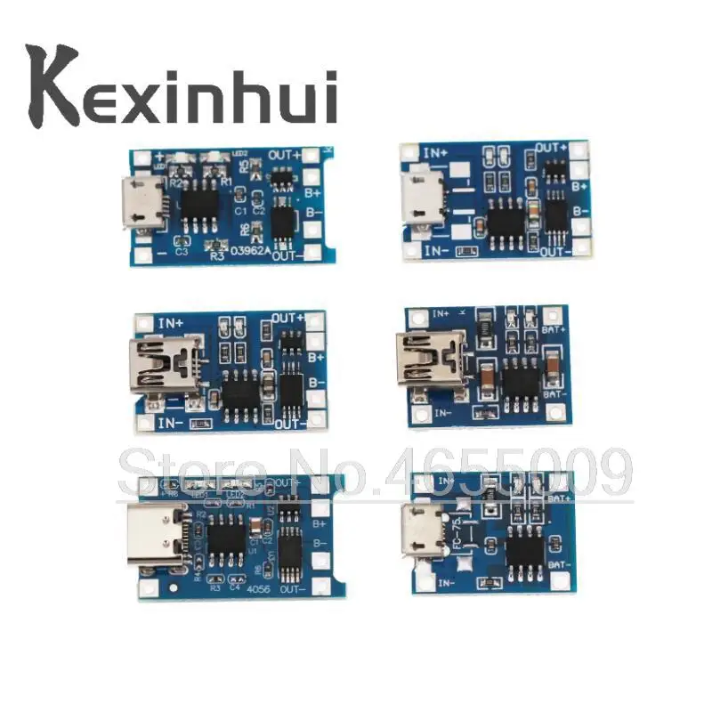 TP4056 With Protection Dual Functions 5V 1A Mini Micro TYPE C USB 18650 Lithium Battery Charging ...