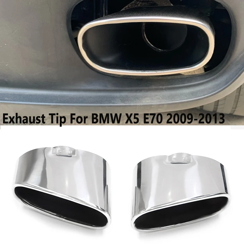 1 Pair Chrome Exhaust Dual Tail Pipe Stainless Steel Exhaust Pipe For ...
