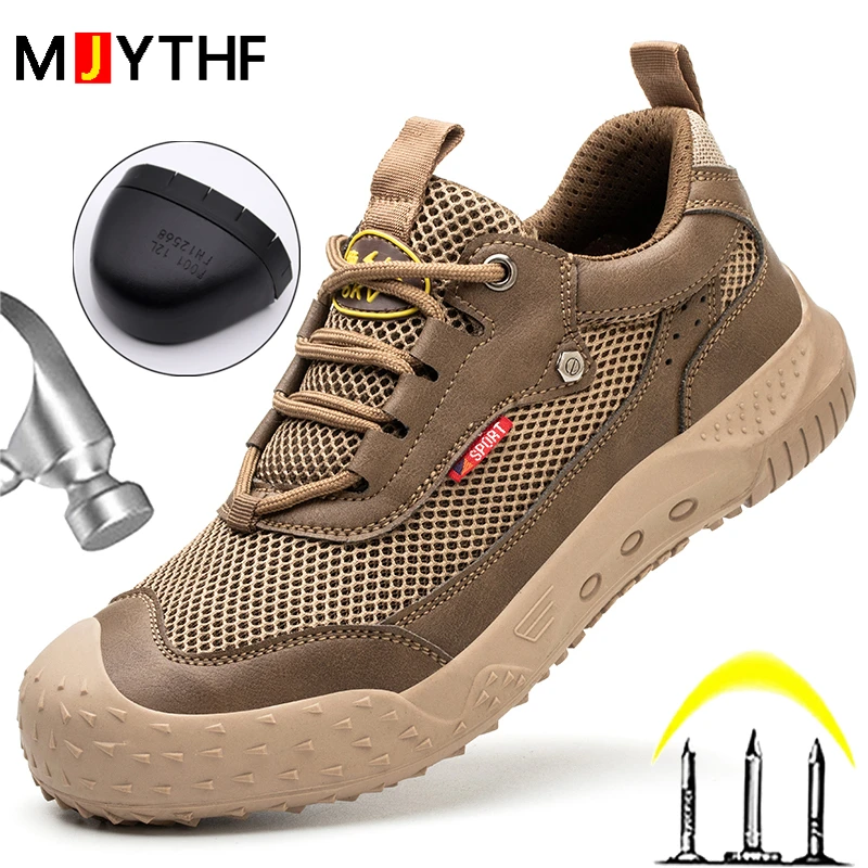Breathable Work Sneakers For Men Safety Shoes Anti-smash Anti-puncture ...