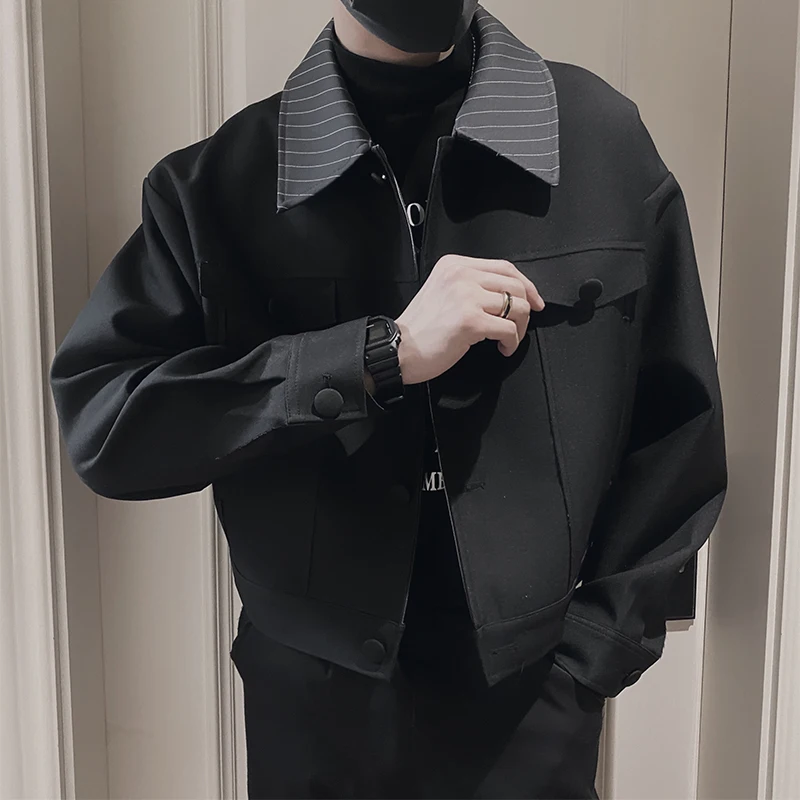 2024 Spring Men Jacket Fashion Striped Lapel Bomber Jacket Men Clothing ...