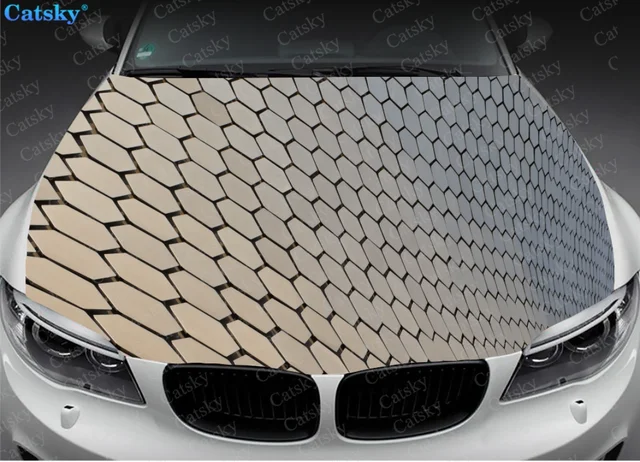 Abstract 3D Hexagon Print Car Hood Vinyl Stickers Wrap Vinyl Film ...