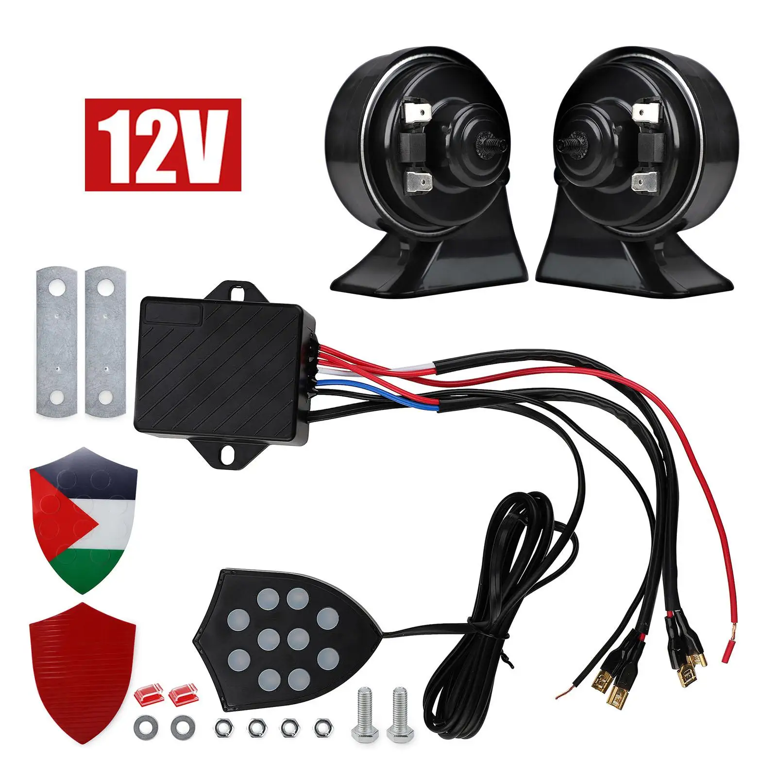 Electronic-Horn-Car-Horn-12V-Automotive-Accessories-Musical-Controller ...