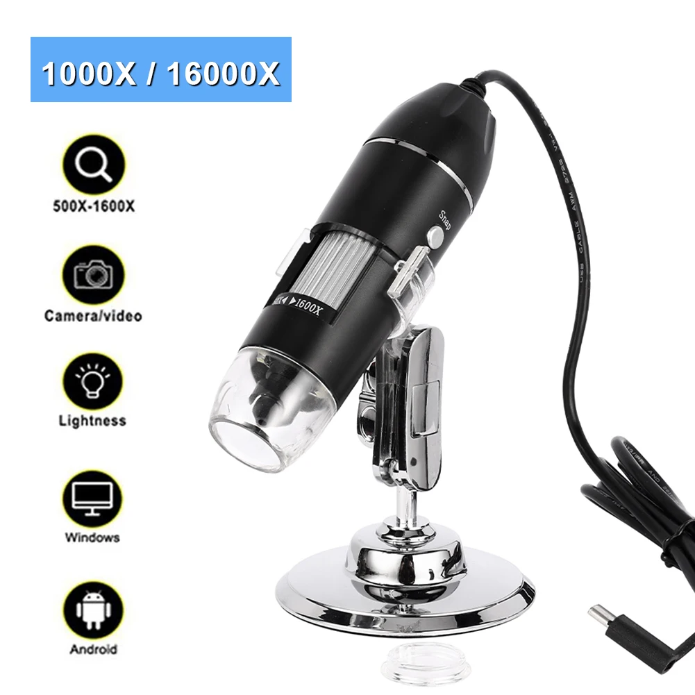1600x Digital Microscope Camera 3in1 Type-c Usb Portable Electronic ...