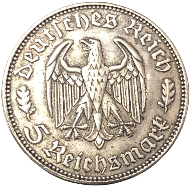 1934 Germany 5 Reichsmark Friedrich Schiller; large type
