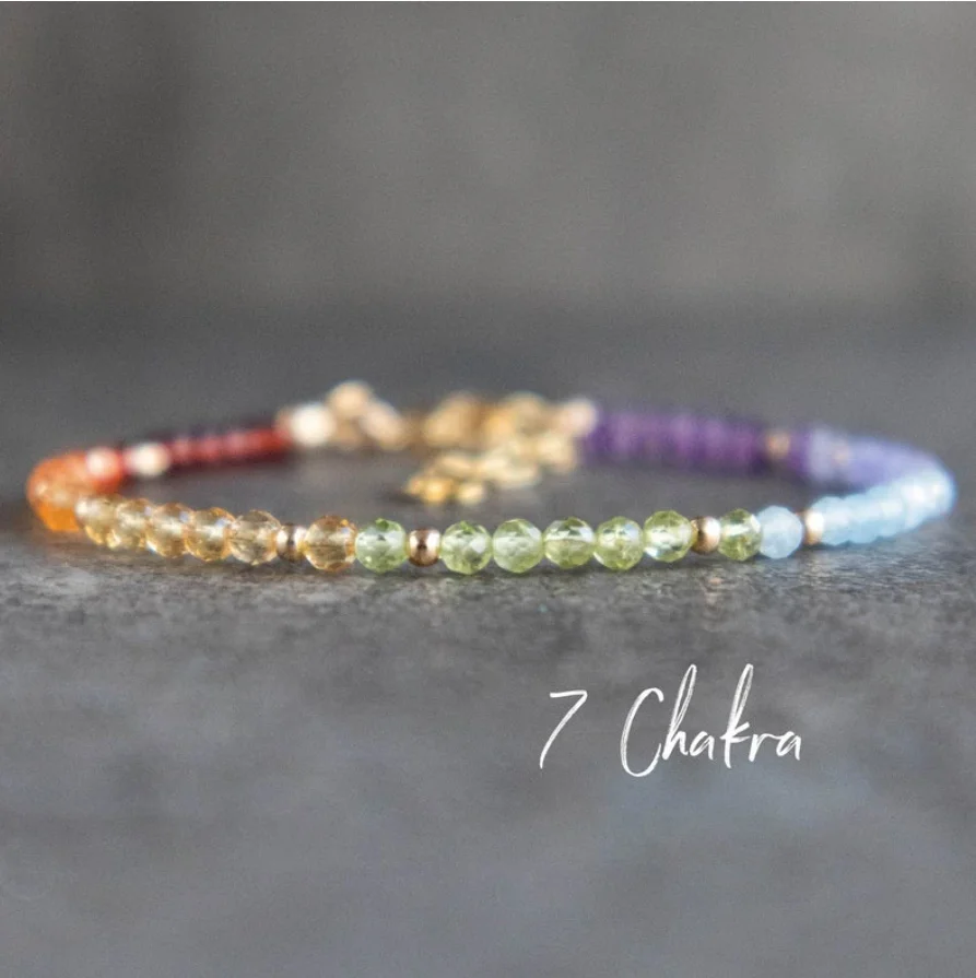 7 Chakra Bracelet in Sterling Silver&Rose Gold, Homemade Authentic ...