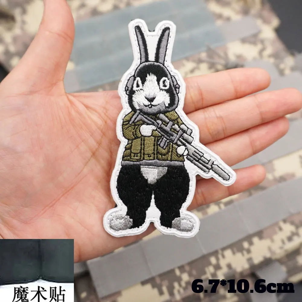 Cartoon Rabbit Cat One Botasky Military Tactical Embroidered Patches ...