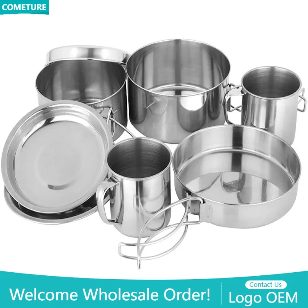 Camping-Cookware-Set-8Pcs-Stainless-Steel-Outdoor-Picnic-Pot-Kit ...