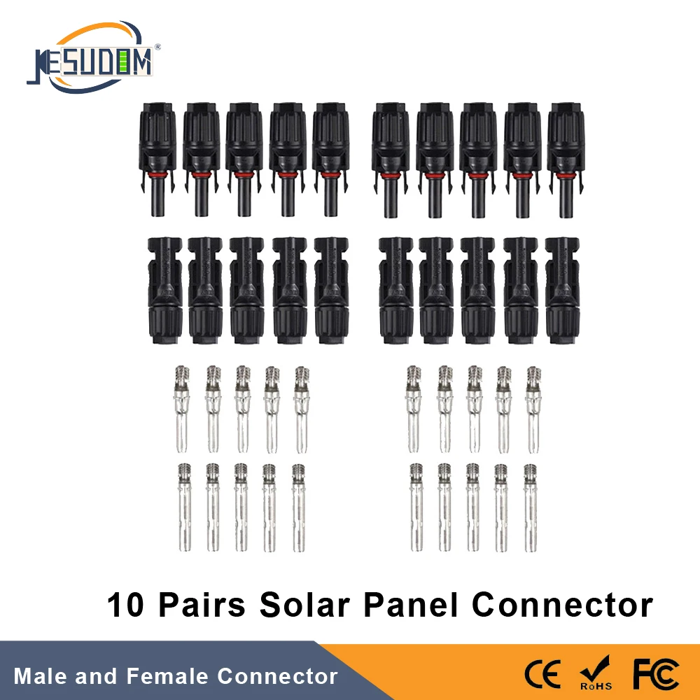 10Pairs Male and Female 1000V 30A PV Connectors with IP65 for 2.5/4 ...