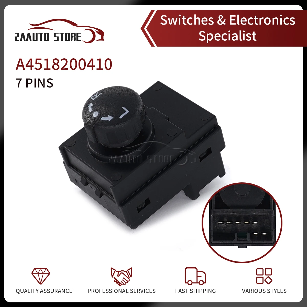 Electric Mirror Adjust Switch Rear View Mirror Control Knob For 2008 ...