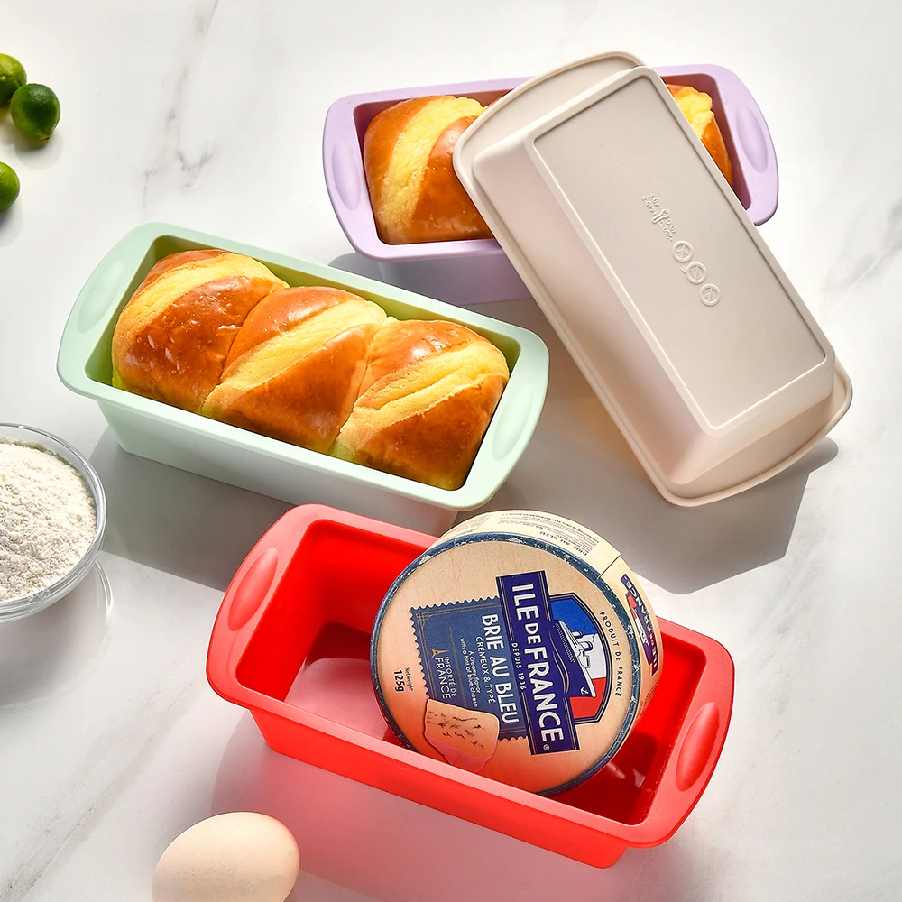 2Pcs/Set Mini Loaf Pan Bread Toast Silicone Mold Rectangular Cake Pan ...