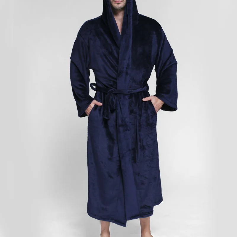 Men-Winter-Plus-Size-10XL-12XL-Long-Flannel-Fleece-Bathrobe-Kimono-Warm ...