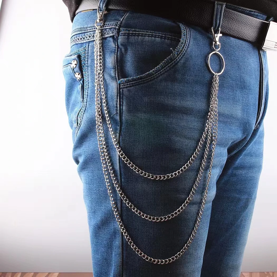 Cadena de cintura de Hip-Hop estilo Punk Metal moda Jeans cadena ...