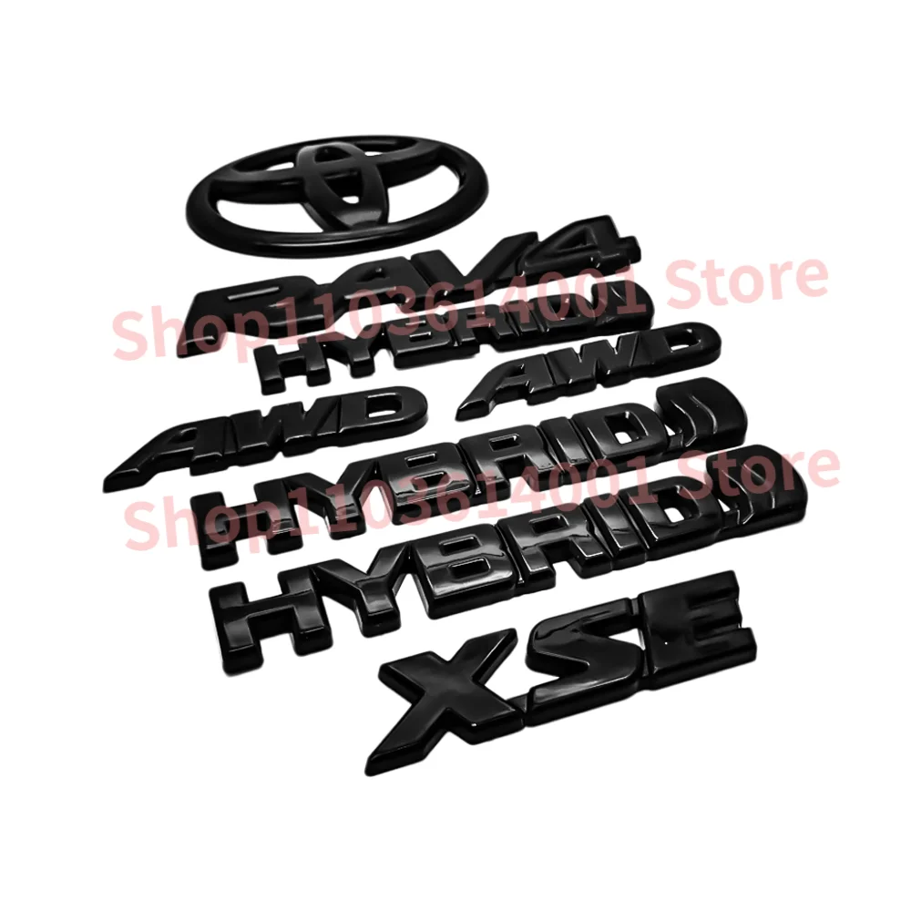 8pcs-Free-of-Disassembly-Covered-Car-Logo-RAV4-Black-Letters-Car-Emblem ...