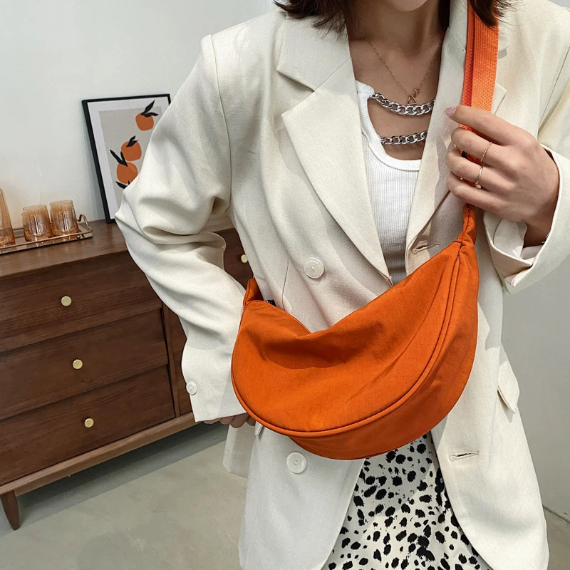 Women-Half-Moon-Shape-Crossbody-Bag-Chest-Bag-Nylon-Sling-Bags-Fanny ...