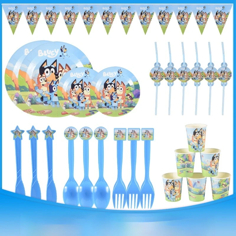 Bluey-Themed-Party-Supplies-Decoration-And-Layout-Scene-Disposable ...