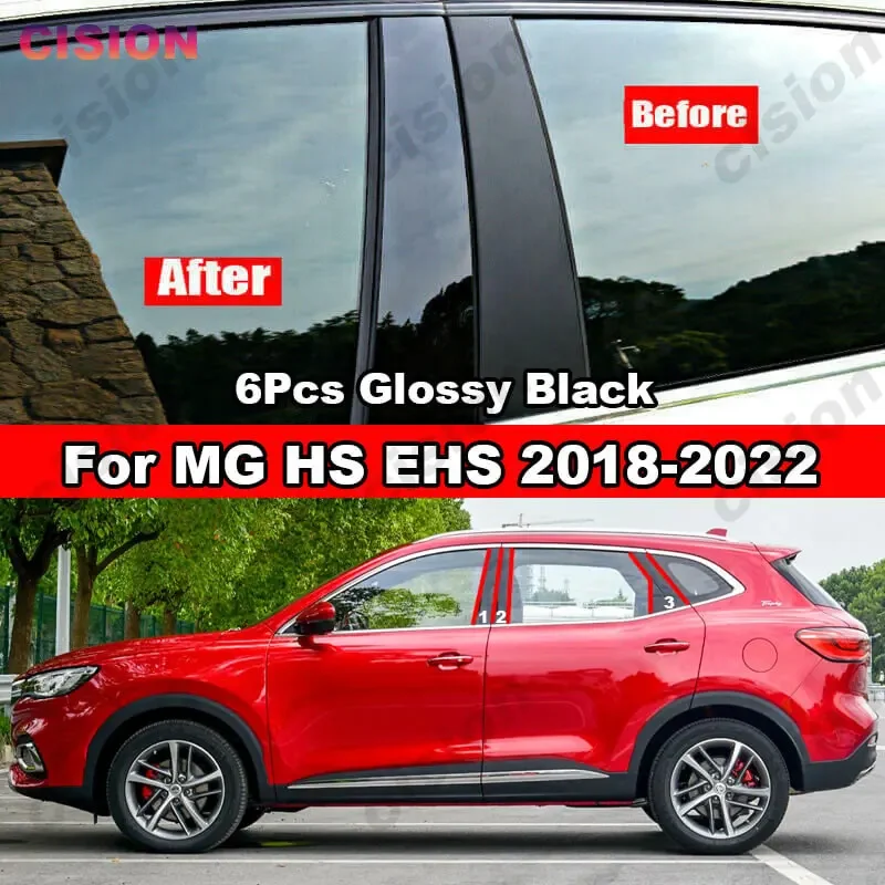 For MG HS EHS 2018-2022 Window Door Column BC Pillar Post Cover Trim ...
