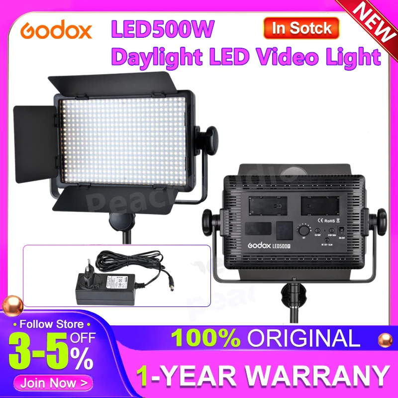 Godox-LED500W-Daylight-LED-Video-Light-5600K-On-Board-Control-for ...