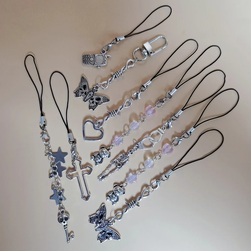 Original-Handmade-Y2K-Phone-Key-Chain-Kawaii-Cellphone-Star-Butterfly ...