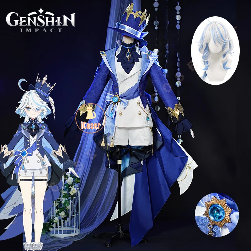 Focalors-Cosplay-Costume-Wig-Genshin-Impact-Dress-Uniform-Fontaine ...