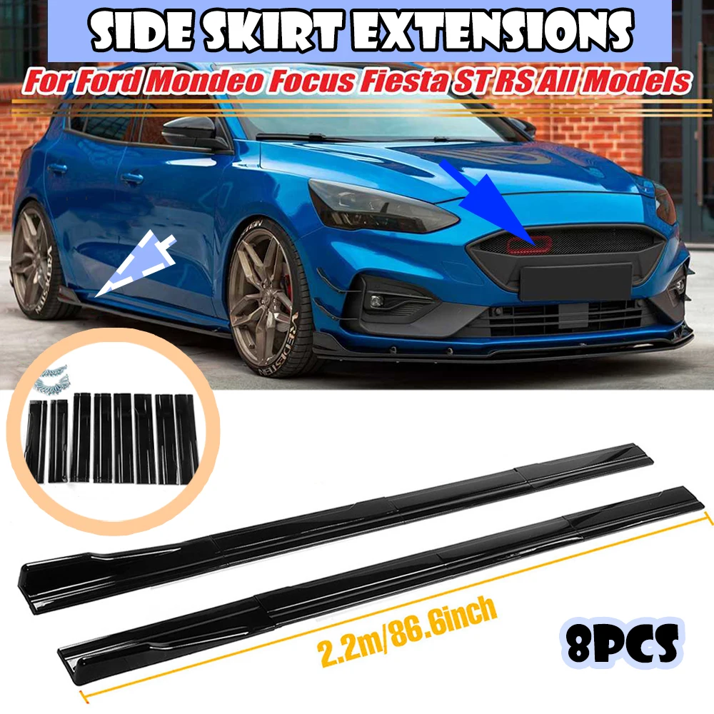 Universal-2-2m-Side-Skirt-Splitter-Winglet-Side-Wing-Bumper-Lip-For-BMW ...