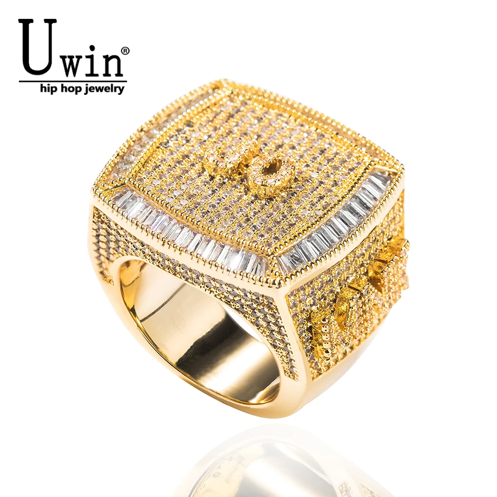 Uwin Custom Personalized Name Rings 1-9 Letters Full Iced Out Cubic ...