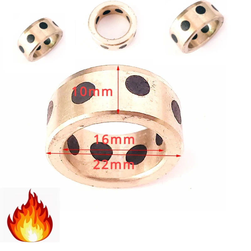 2Pcs-16x22x10mm-Ring-Linear-Graphite-Lubricating-Brass-Rollling-Bearing ...