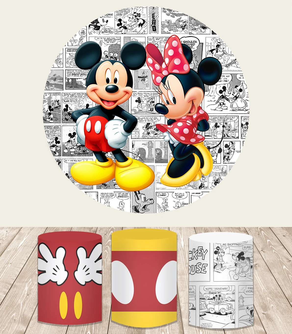Disney-Round-Shape-Jungle-Minnie-Mickey-Mouse-Friend-Party-Backdrops ...