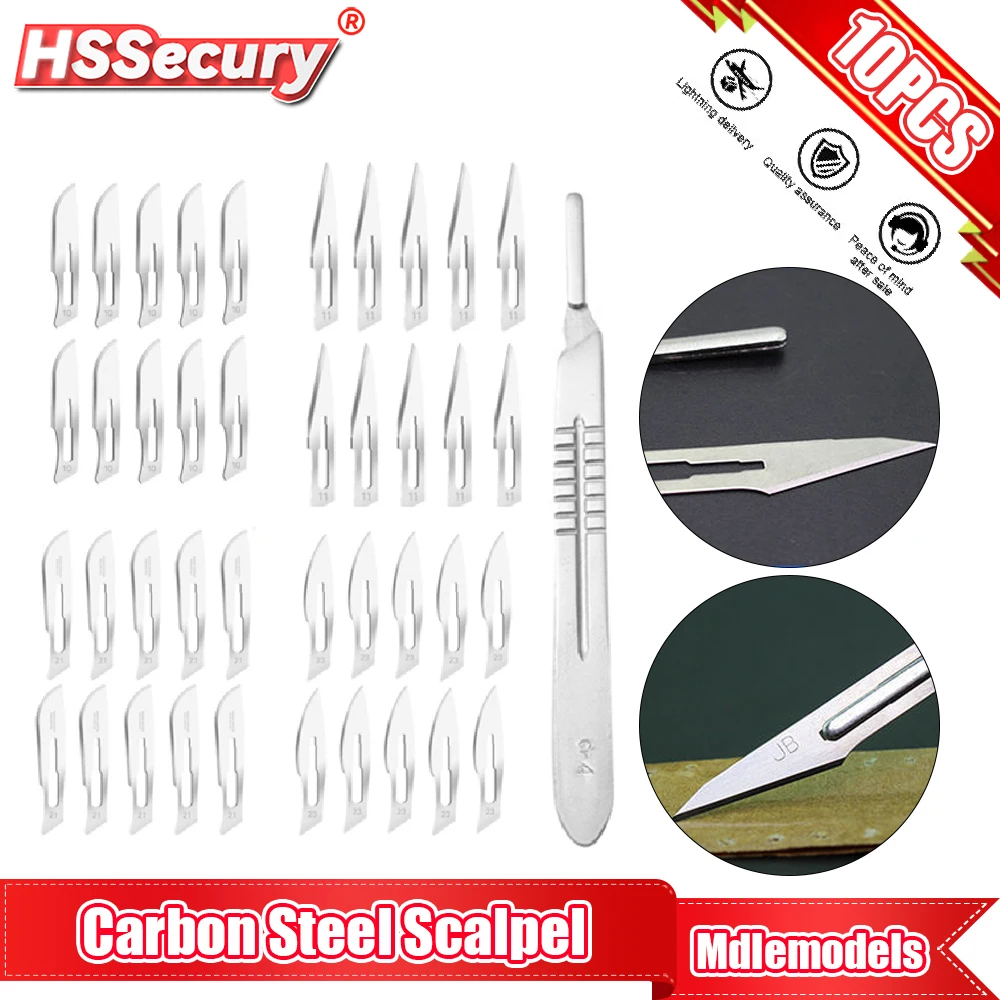 Carbon Steel Scalpel Blade Handle Scalpel Tool Set Repair Animal ...