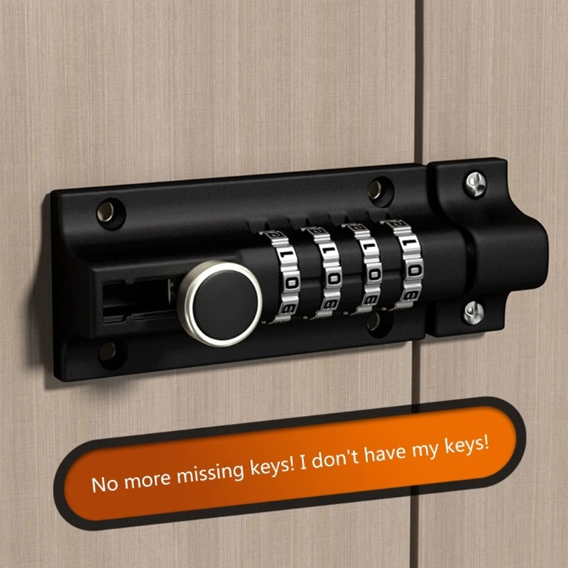 4-Digit Combination Padlocks Password Lock Sliding Bolt Door Lock Anti ...