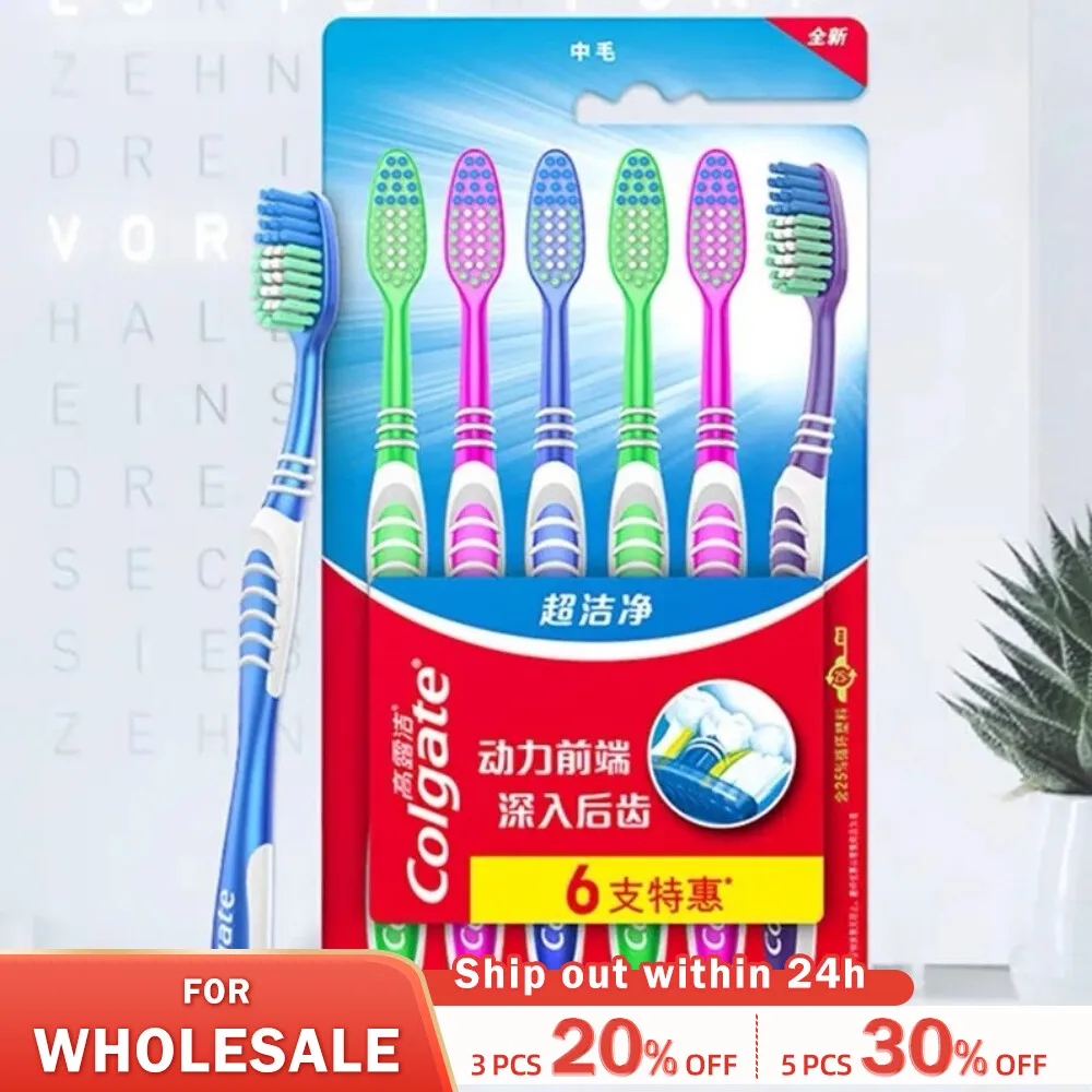 Colgate-6-Packs-Toothbrush-Tooth-Cleaning-Family-Couple-Fine-Soft ...