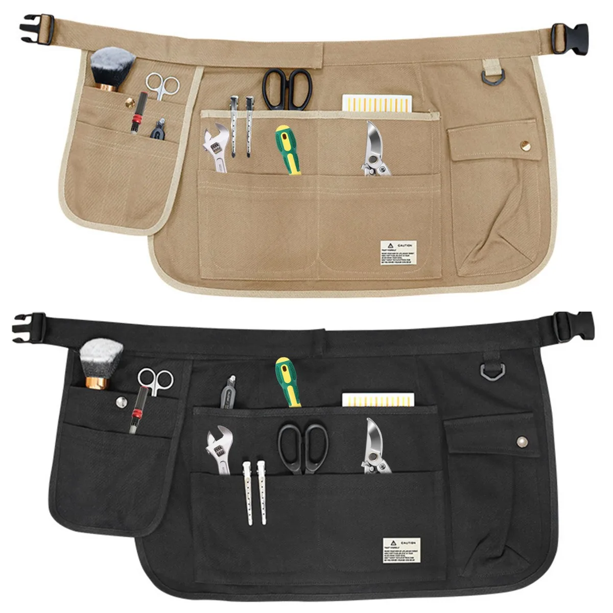 Garden Tool Belt 9 Pockets Short Waist Apron Waiter Canvas Half Tool ...