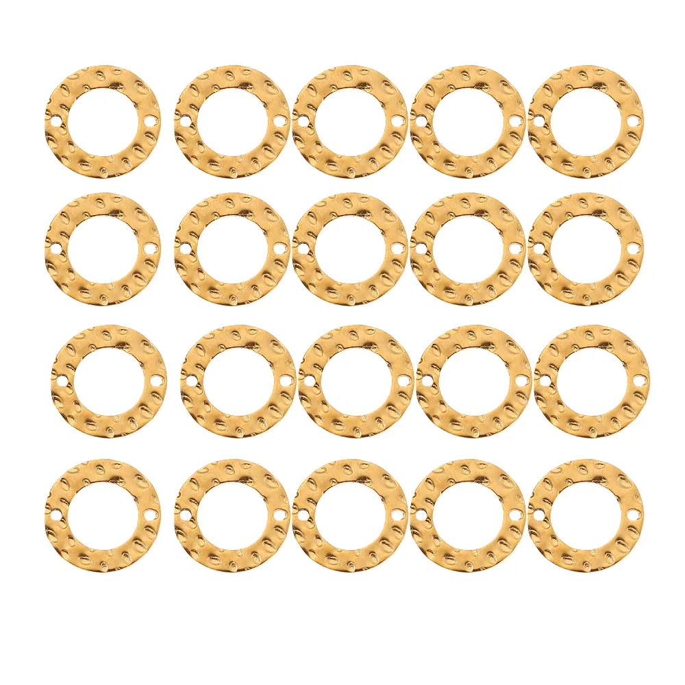 20pcs Stainless Steel Gold Plated Linking Rings 2 Holes Ring Connectors ...