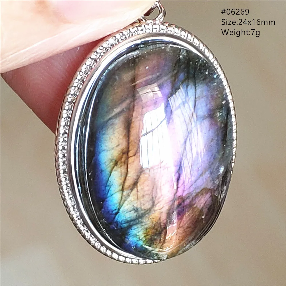 Natural Blue Labradorite Oval Pendant Jewelry Colorful Labradorite ...