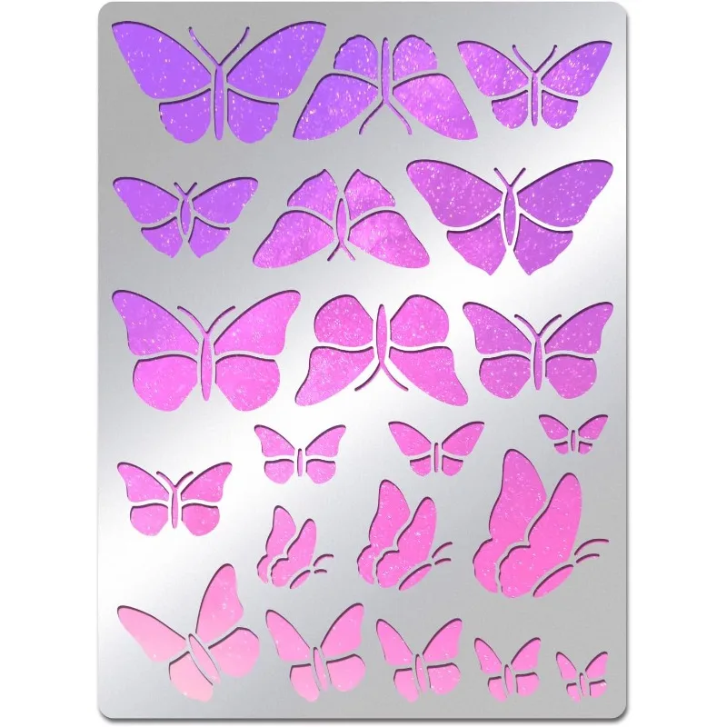 1 pc Butterfly Elements Metal Stencil 7.5x5.5inch Reusable Hollow Out ...